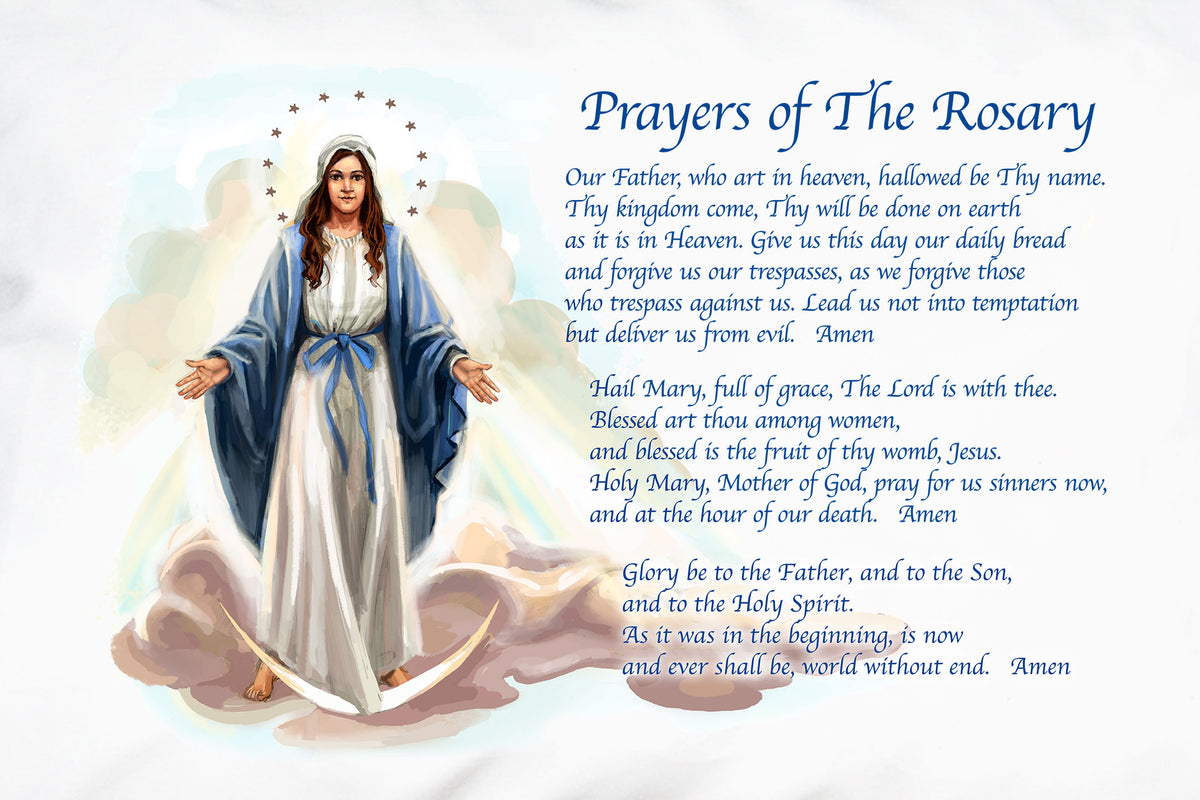 Mother Mary Praying The Rosary