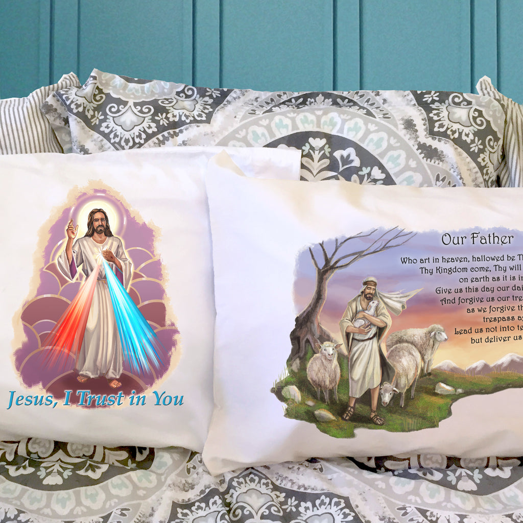 Prayer Pillowcases Joyful Catholic Home Decor Made in the USA