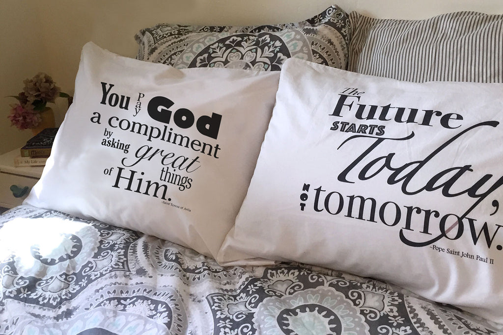 Prayer Pillowcases Joyful Catholic Home Decor Made in the USA